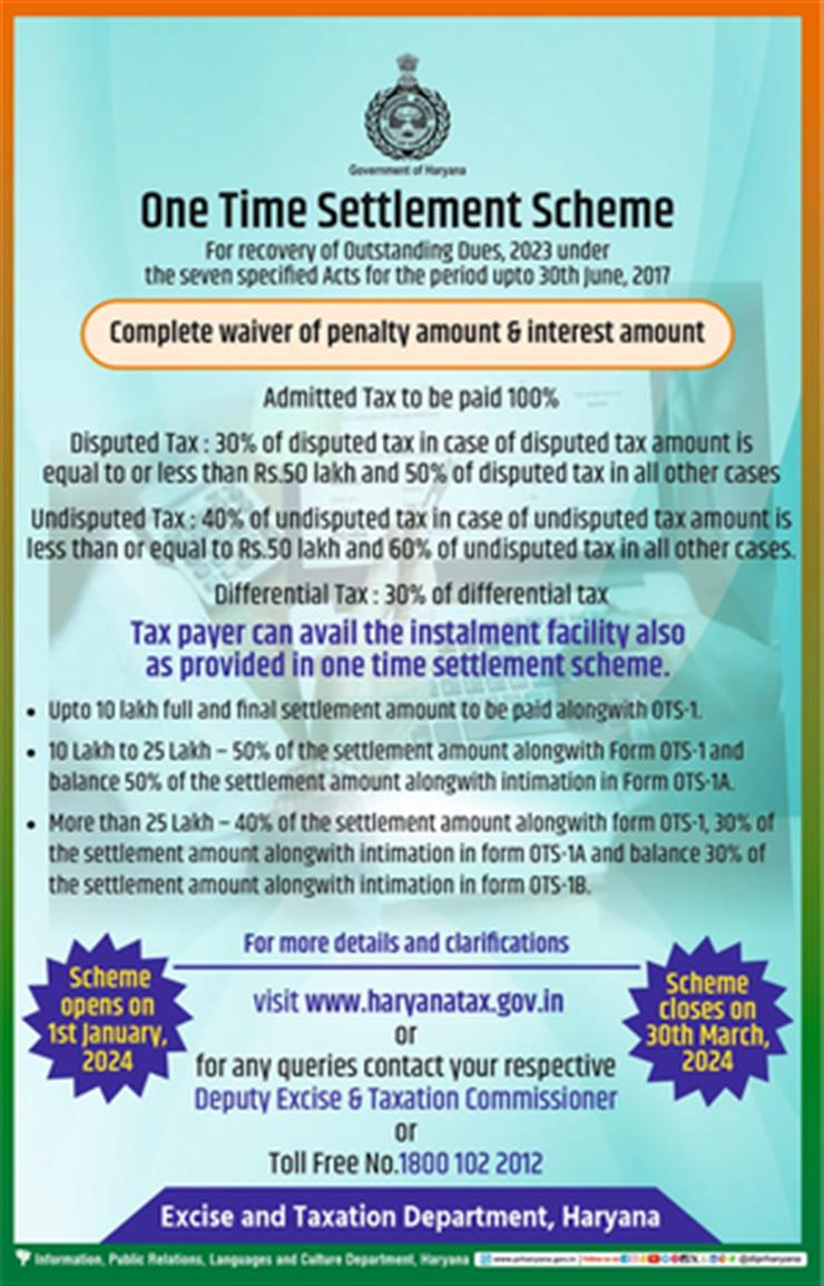 Haryana Government Launches One Time Settlement Scheme To Settle Pre