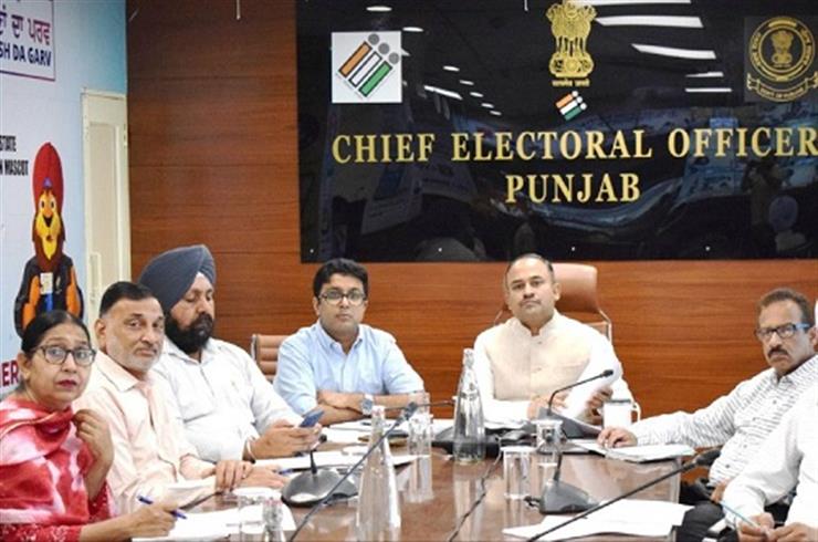 Punjab CEO Sibin C holds a high-level review meeting with DCs, CPs, and ...